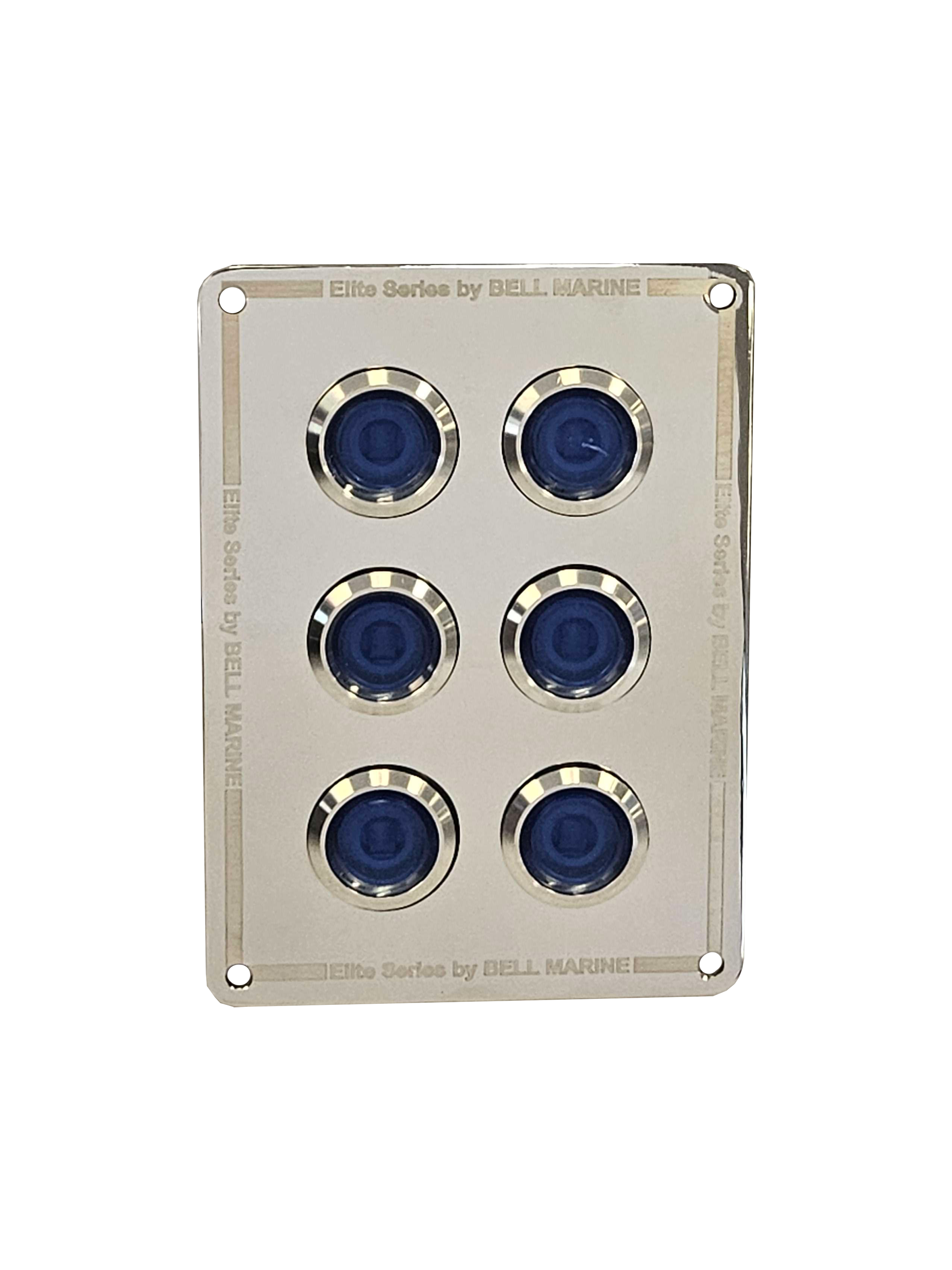 6 Gang Stainless Steel switch panel with 15A backlit switches - Rectan ...