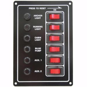 6 Gang Switch Panel with Circuit Breakers – Hunts Marine